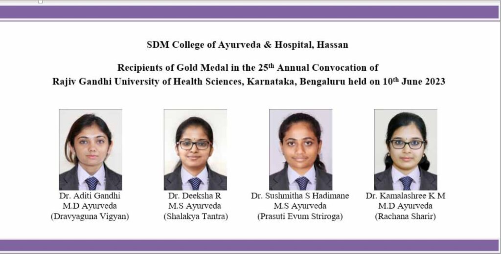 Recipients of Gold Medal in the 25th Annual Convocation – SDM College ...